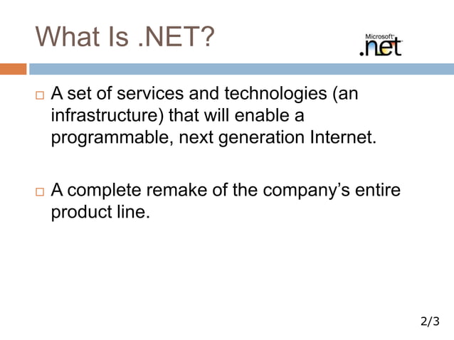 Dot net Introduction and their usabilities | PPTX | Programming Languages | Computing