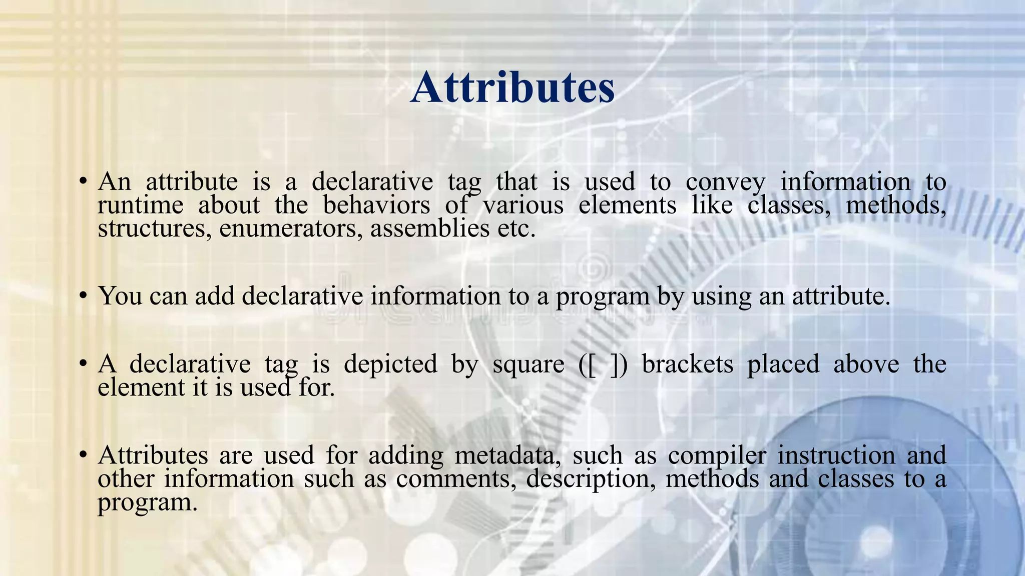 Dotnet :Attributes | PPTX