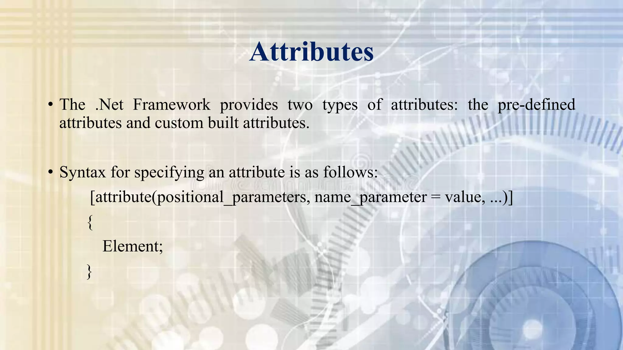 Dotnet :Attributes | PPTX