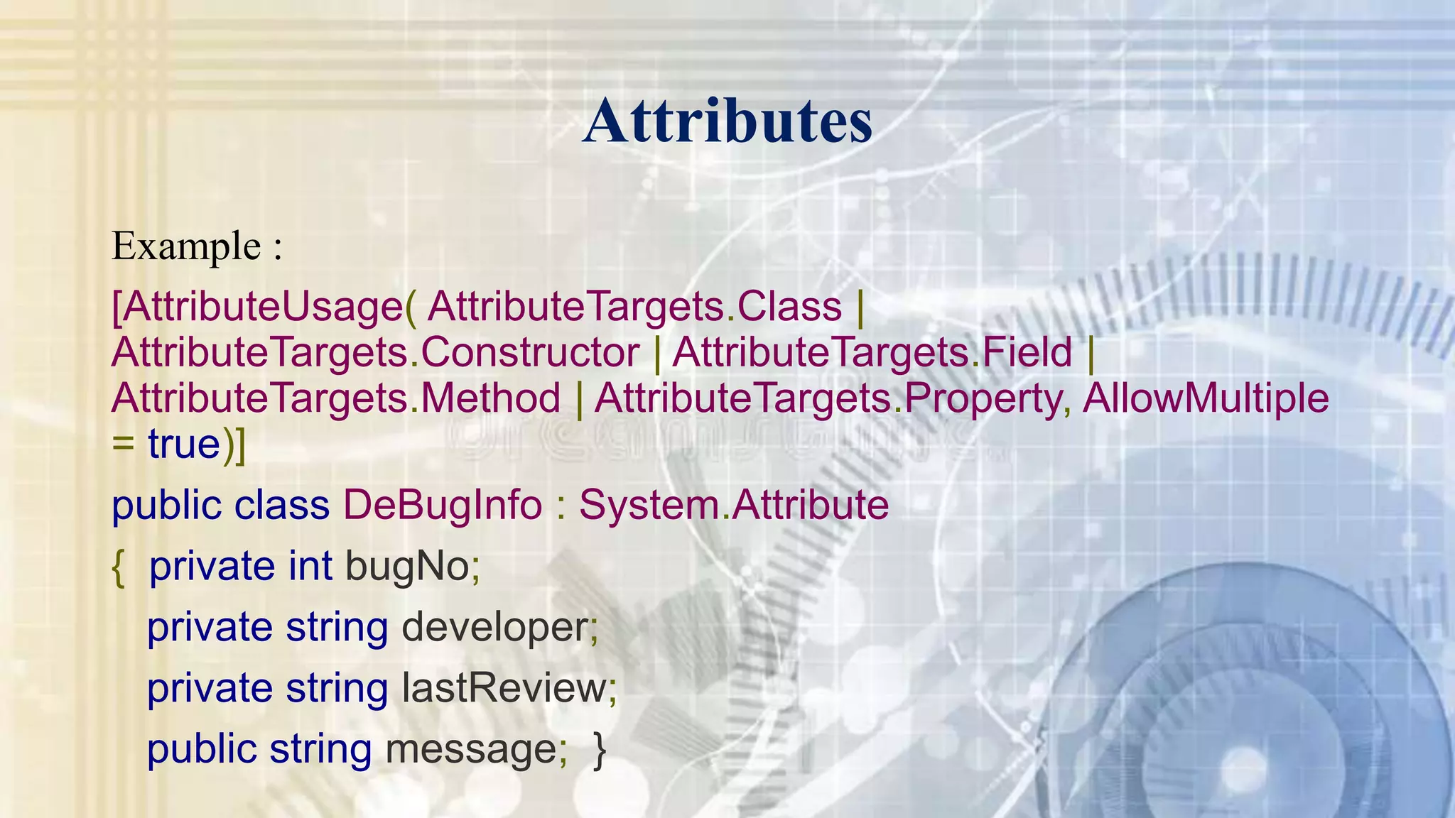 Dotnet :Attributes | PPTX