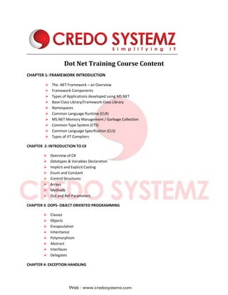 Dot net training-course1-1 | PDF