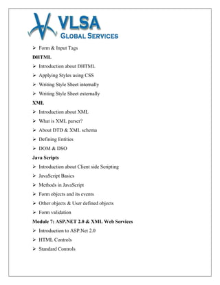 dotnet syallbus | PDF