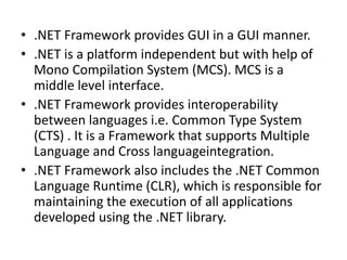 Dotnet1 | PPTX