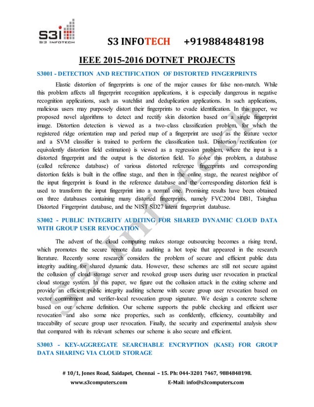 Dotnet 2015 2016 Ieee Project List Vwith Abstract Pdf