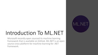 Machine Learning With ML.NET