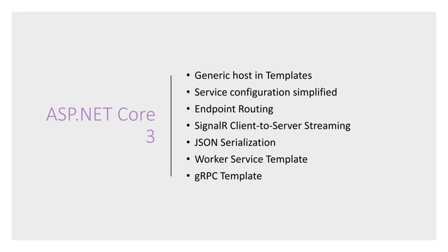 .NET Core 3.0 - What's new? | PDF