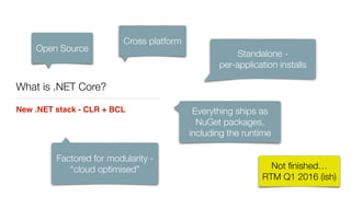 .NET Core Blimey! Windows Platform User Group, Manchester | PPT