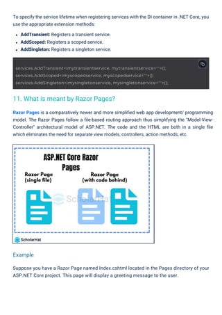 Dot NET Core Interview Questions PDF By ScholarHat | PDF