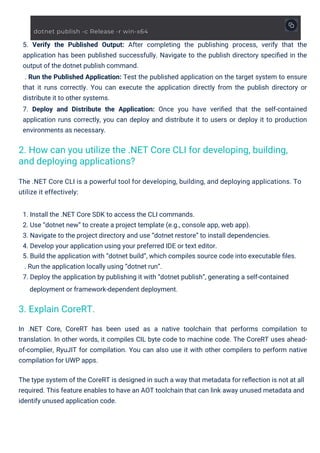 Dot NET Core Interview Questions PDF By ScholarHat | PDF