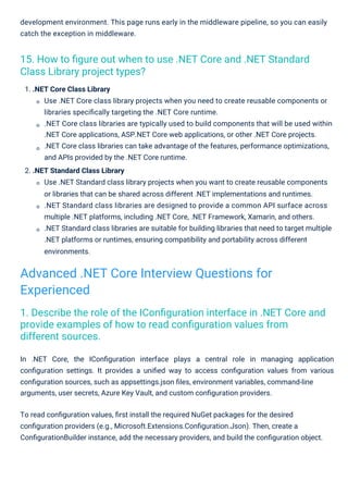 Dot NET Core Interview Questions PDF By ScholarHat | PDF