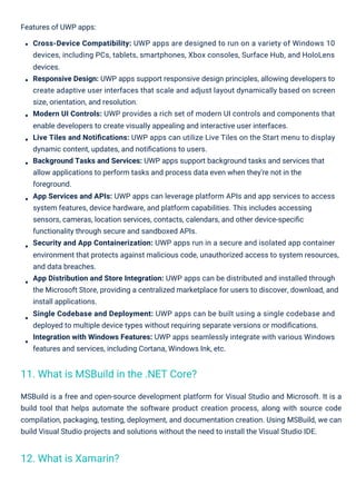 Dot NET Core Interview Questions PDF By ScholarHat | PDF