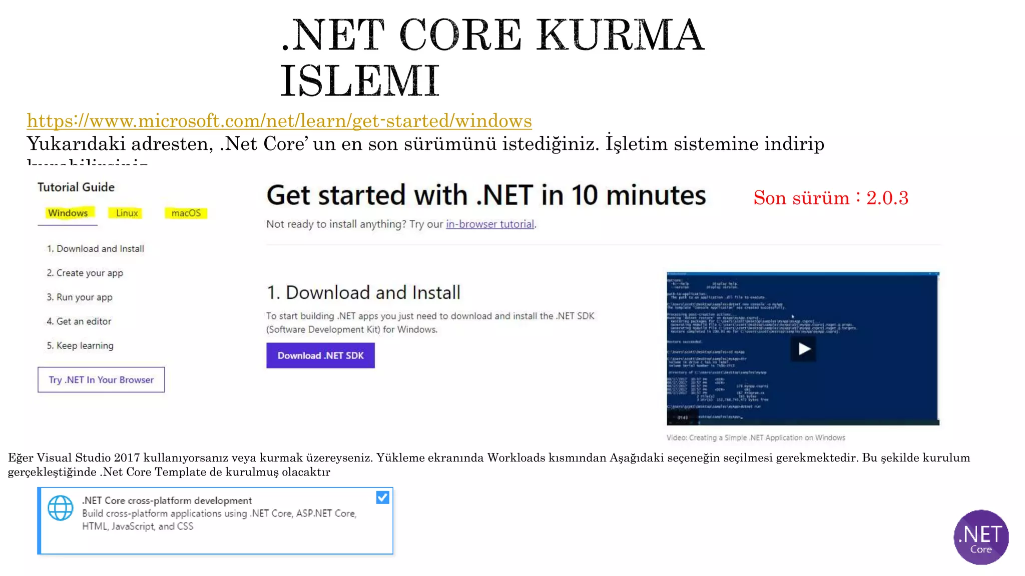 .Net Core sunum | PPTX