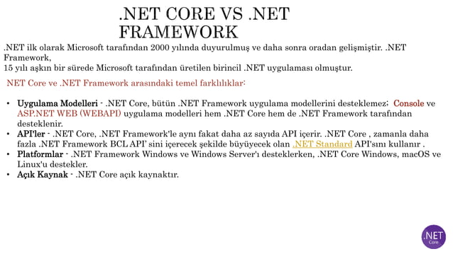 .Net Core sunum | PPTX