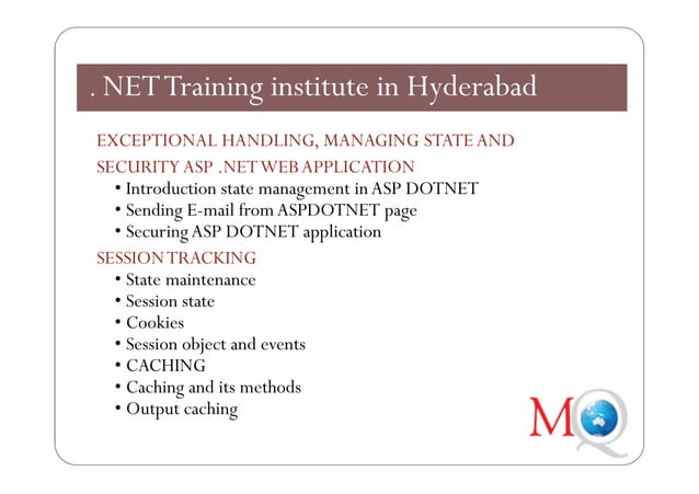 Dot net course content | PPT