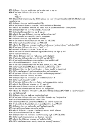 Dotnet difference between questions list- 1 | PDF | Web Development ...