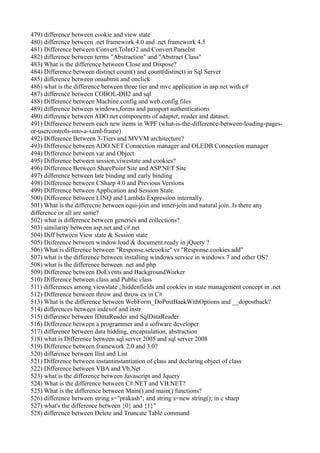 Dotnet difference between questions list- 1 | PDF | Web Development ...