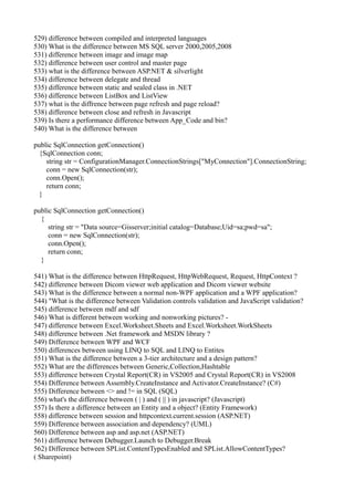 Dotnet difference between questions list- 1 | PDF | Web Development | Internet