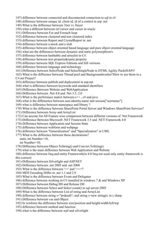 Dotnet difference between questions list- 1 | PDF | Web Development | Internet