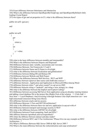 Dotnet difference between questions list- 1 | PDF | Web Development ...