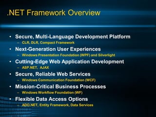 Dot Net Framework An Overview | PPT
