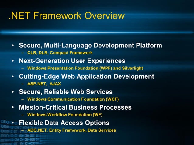 Dot Net Framework An Overview | PPT