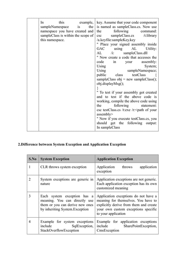 Dotnet framework difference faqs- 3 | PDF
