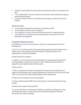 .NET Full Stack Development AI + IoT Integrated Course | TechEntry | PDF