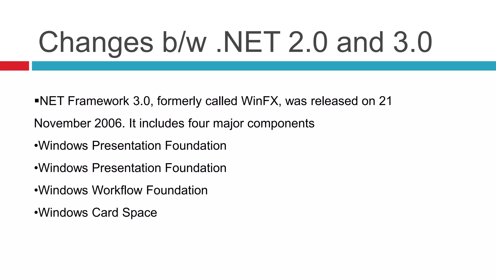 Dotnet Frameworks Version History | PPTX