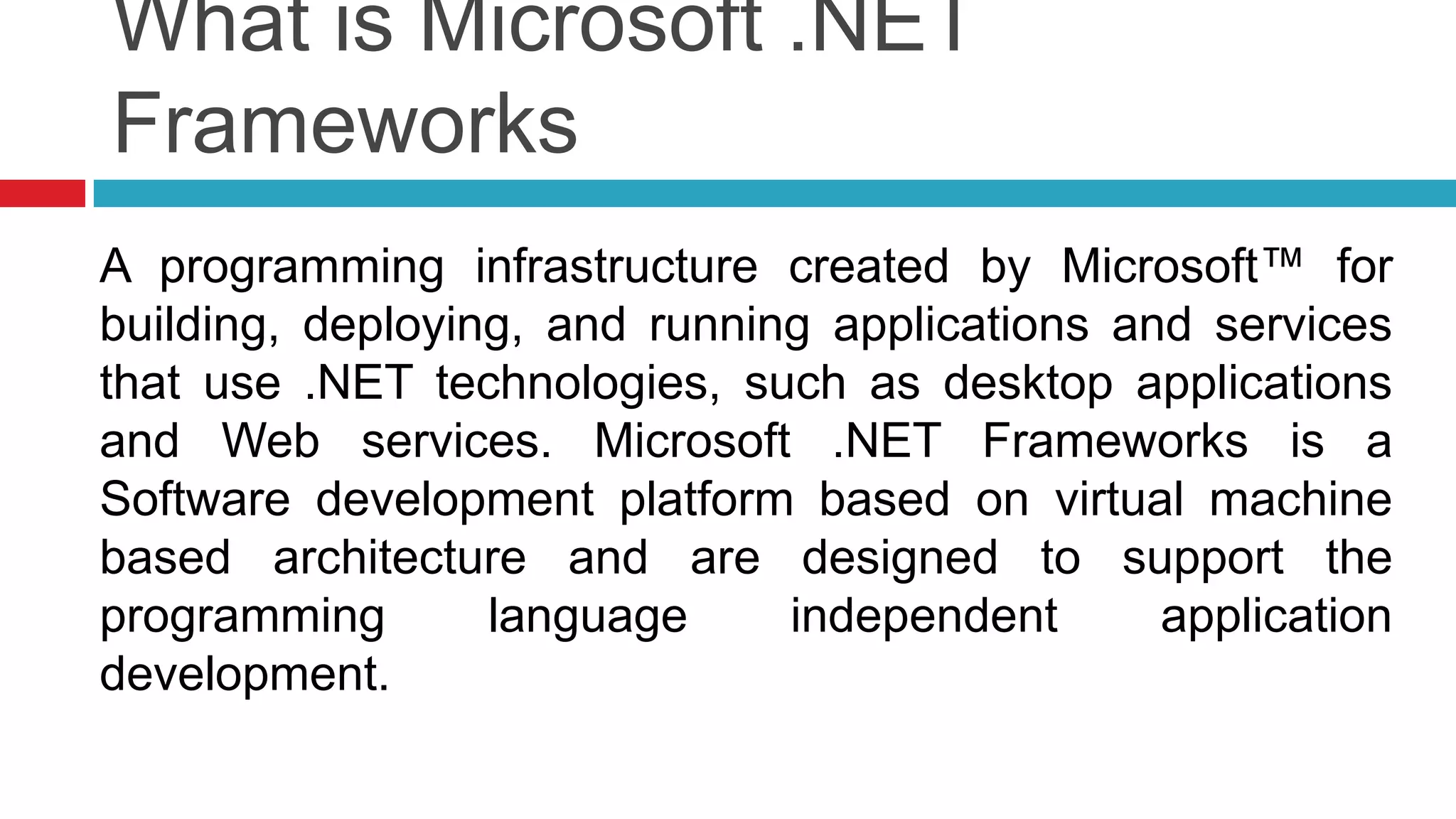 Dotnet Frameworks Version History | PPTX
