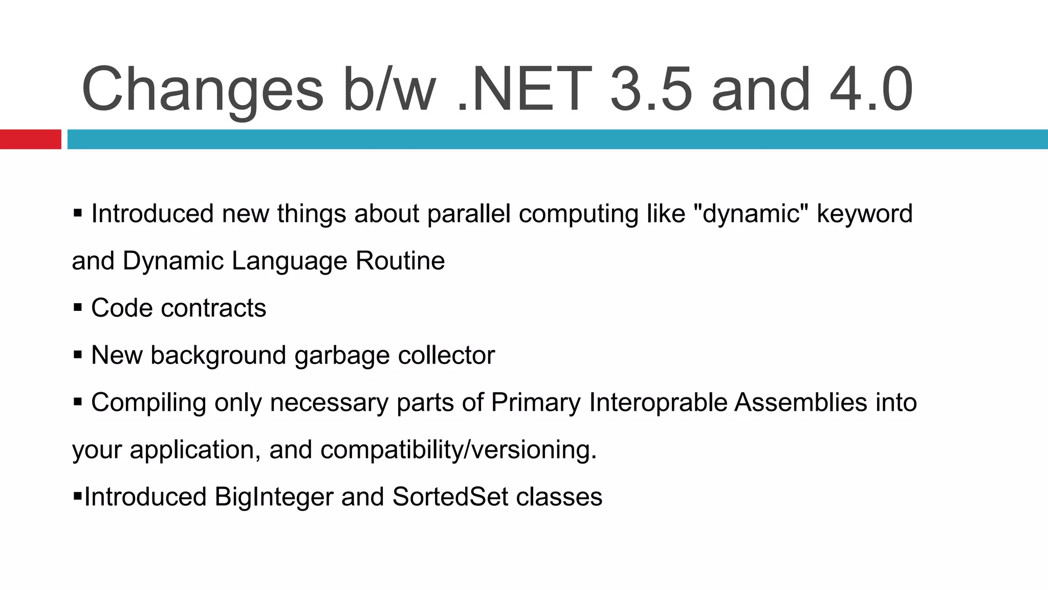 Dotnet Frameworks Version History | PPTX