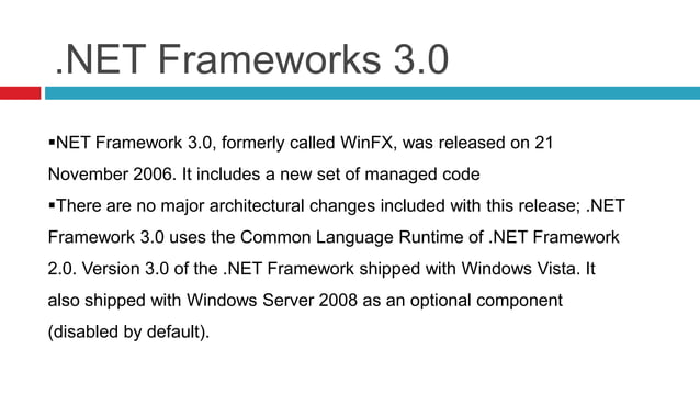 Dotnet Frameworks Version History | PPTX