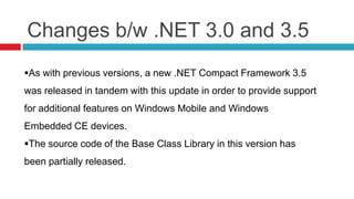 Dotnet Frameworks Version History | PPTX