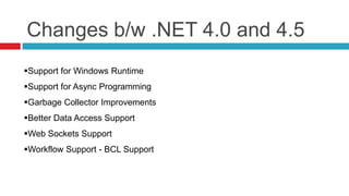 Dotnet Frameworks Version History | PPTX