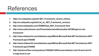 Dotnet Frameworks Version History | PPTX