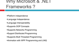 Dotnet Frameworks Version History | PPTX