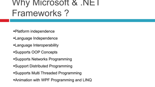 Dotnet Frameworks Version History | PPTX