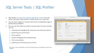 Microsoft SQL Server 2012 Components and Tools (Quick Overview) - Rev 1.3 | PDF