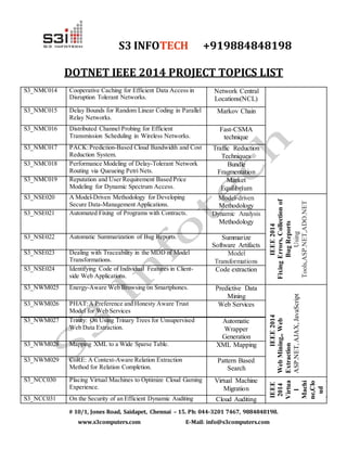 Dotnet ieee 2014, completed list(gy) | DOCX | Databases | Computer Software and Applications