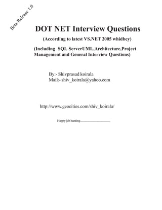 Dotnet Interview Questions | PPT