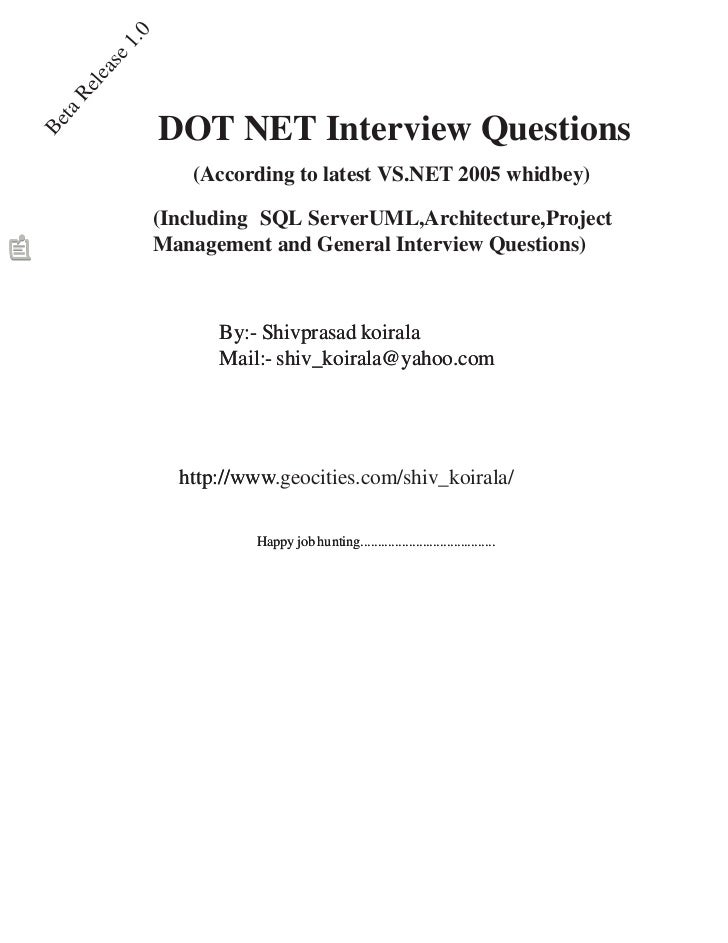 Dotnet Interview Questions