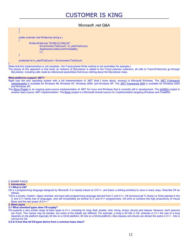 Dotnet interview qa | PDF
