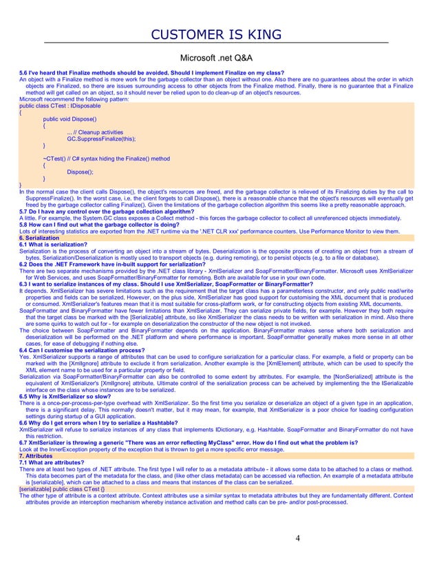 Dotnet interview qa | PDF