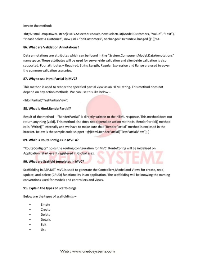 Dot net interview questions and asnwers | PDF