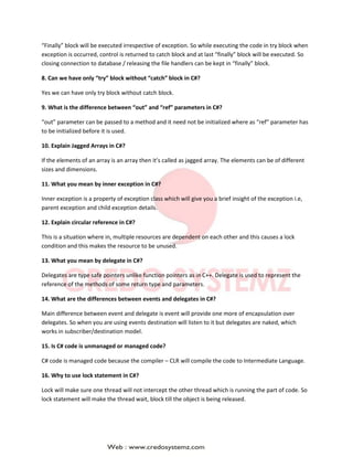 Dot net interview questions and asnwers | PDF