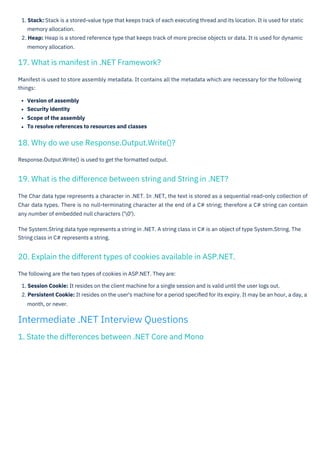 Dot NET Interview Questions PDF By ScholarHat | PDF