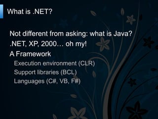 Introduction to .NET