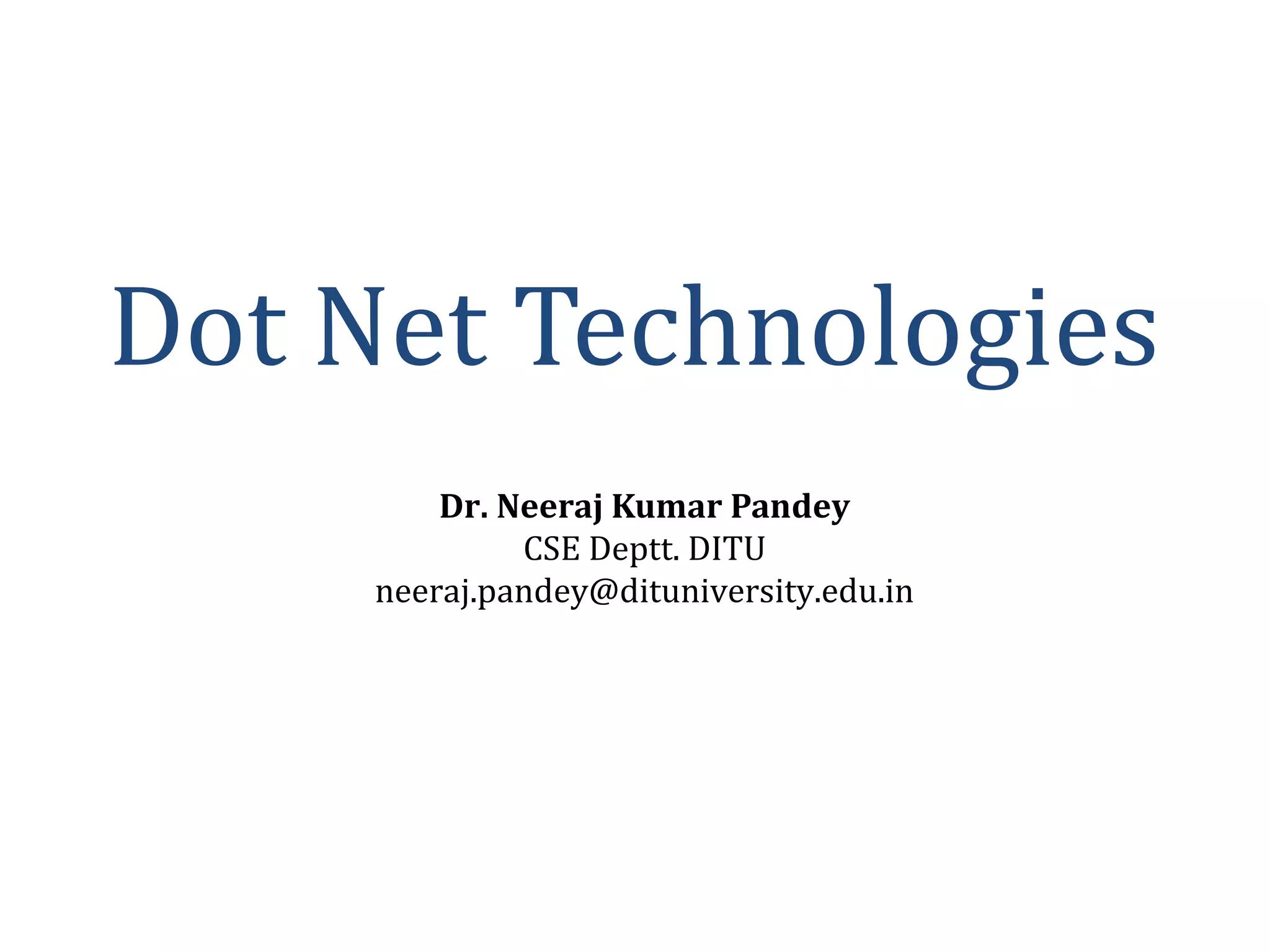Dot net introduction | PPT