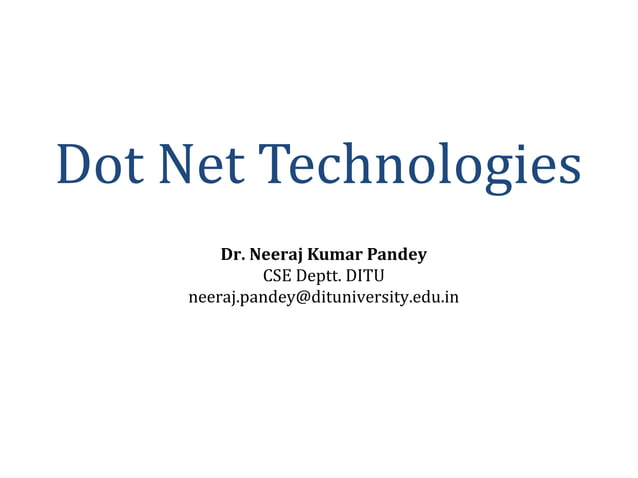 Dot net introduction | PPT
