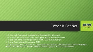 Dot Net Introduction | PPT