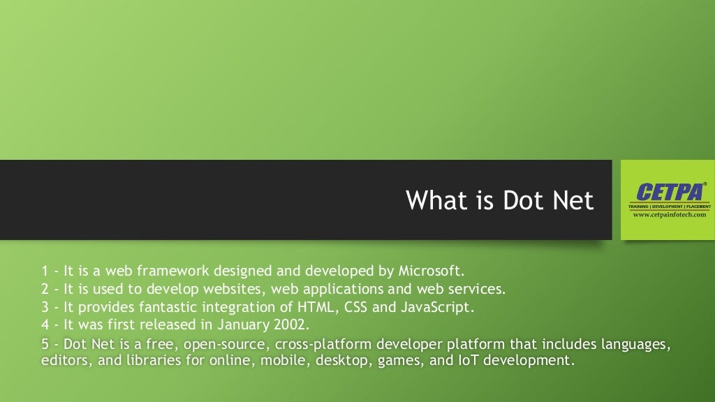 Dot Net Introduction | PPT